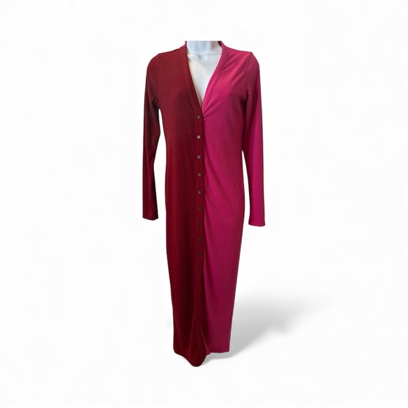 Renee C. | Dresses | Renee C Long Sleeve Red And Pink Dress | Poshmark